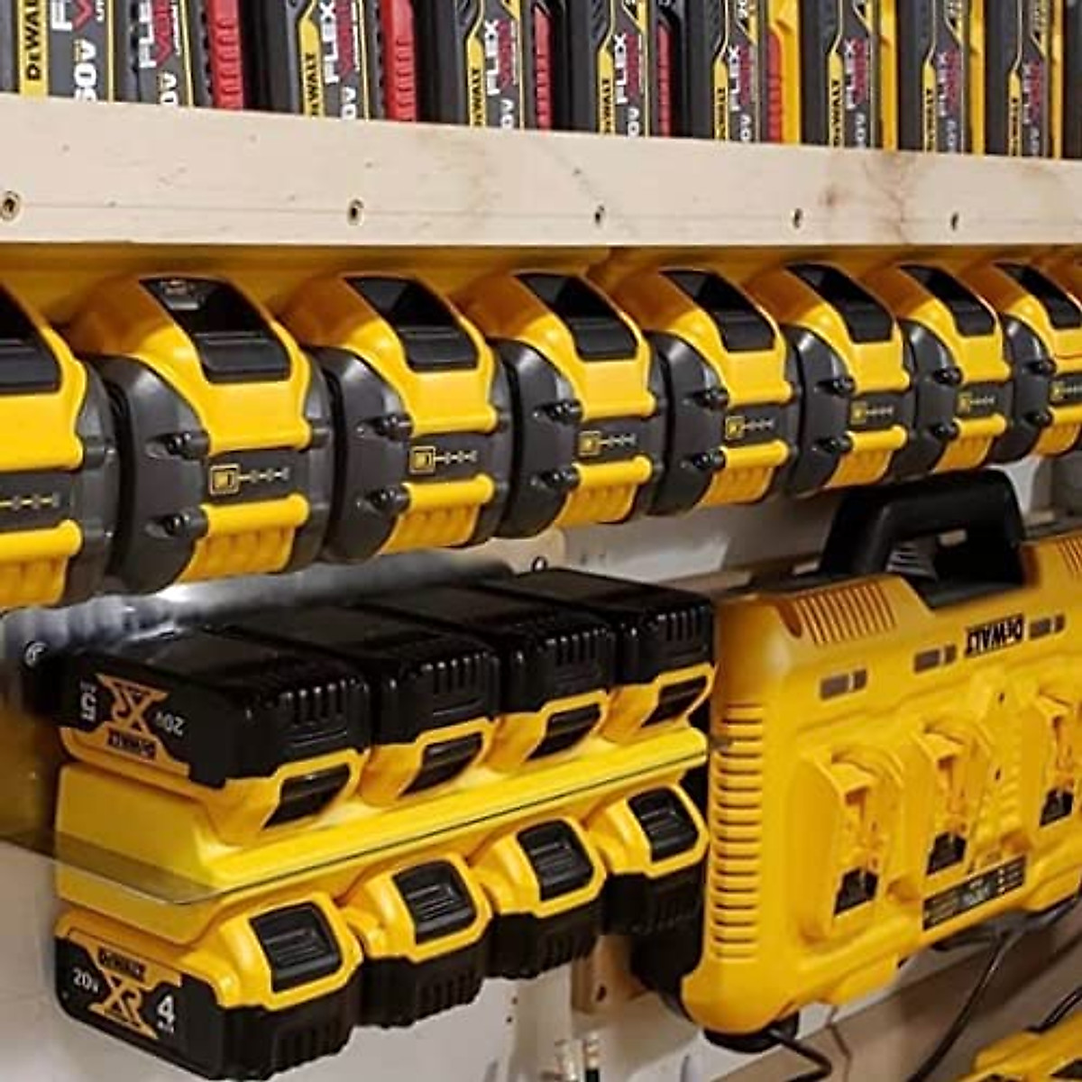 48 Tools - Battery Holder for DeWalt FLEXVOLT Batteries | 20V/60V | Wall Mount | Battery Storage for Truck, Trailer, Van, Workshop, Shelf, Toolbox
