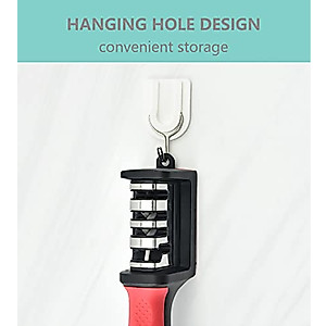 Harcas Knife Sharpener - Professional 2 Stage Sharpening System. Best For Steel Kitchen Knives. White