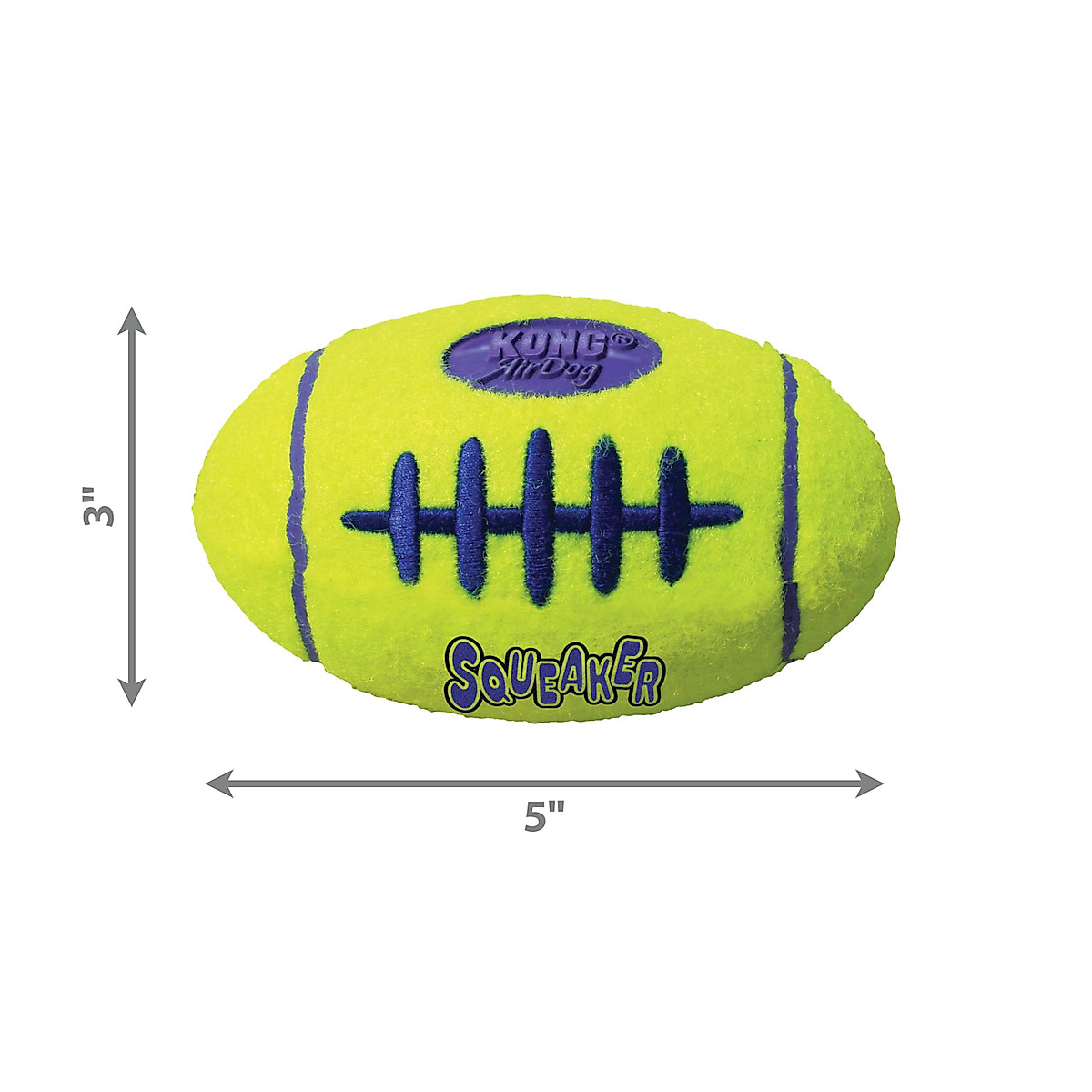 KONG - AirDog® Squeaker Football - Squeaky Bounce and Fetch Toy, Tennis Ball Material - For Medium Dogs