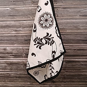 Sapphire-web Black Persia Paisley Print Pure Cotton 1 Piece Kitchen Towels 16 Inch by 18 Inch