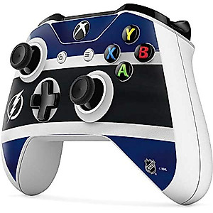Skinit Decal Gaming Skin Compatible with Xbox One S Controller - Officially Licensed NHL Tampa Bay Lightning Alternate Jersey Design