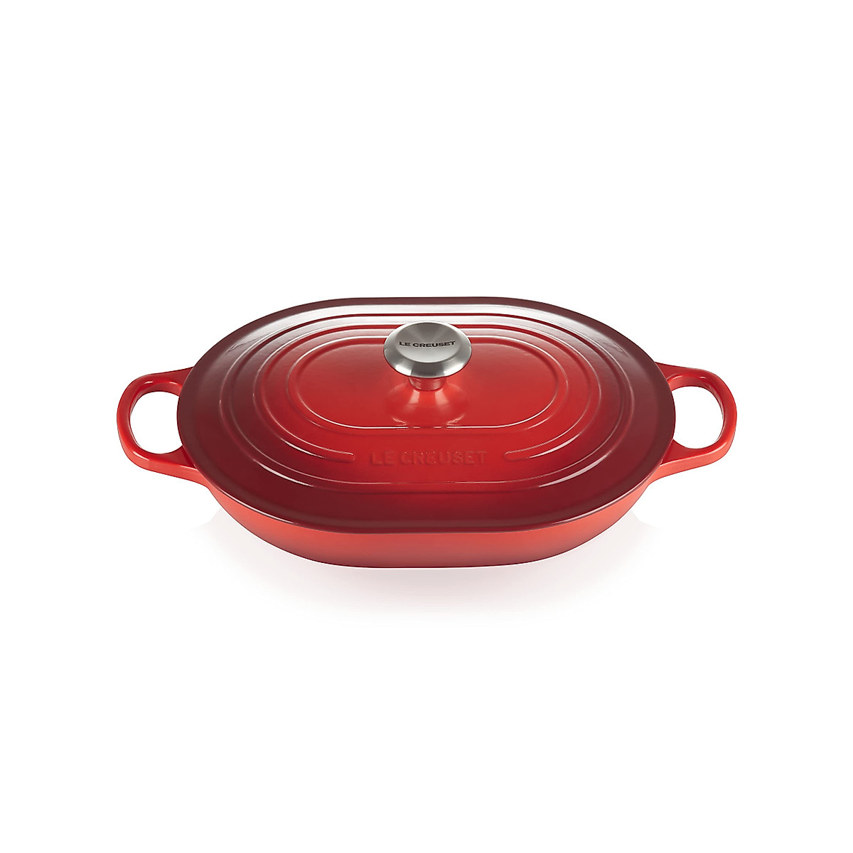 Le Creuset Enameled Cast Iron Signature Oval Casserole, 3.75 qt., Cerise