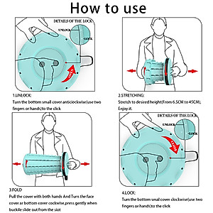 ALEVMOOM Portable Telescoping Stool Collapsible Stool with Cushion & Bag, Retractable Folding Stool for Adults Foldable Seat Sturdy Capacity 440 lbs for Camping Fishing Hiking BBQ