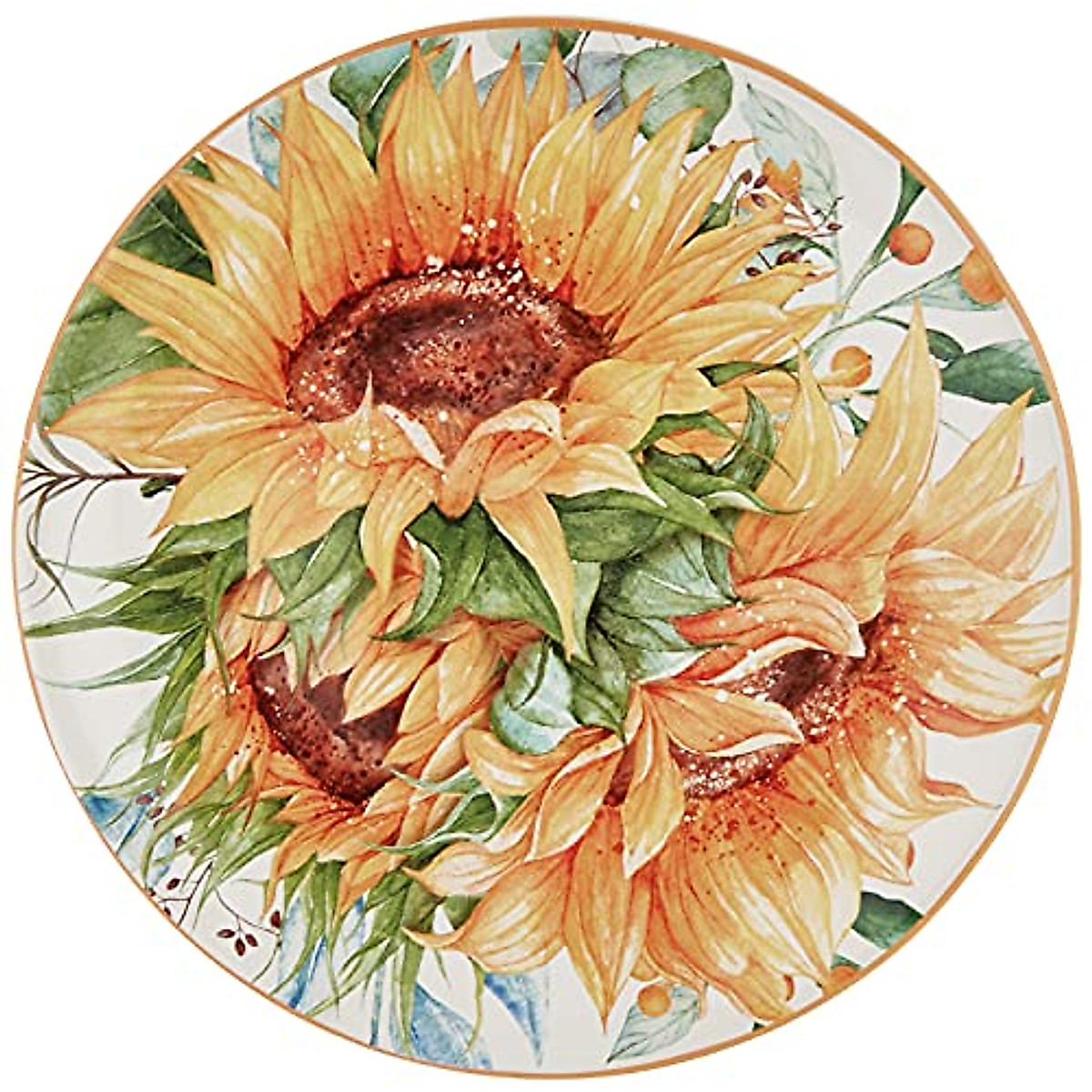 Certified International Sunflower Fields 9" Salad/Dessert Plates, Multi Colored, Medium, Set of 4