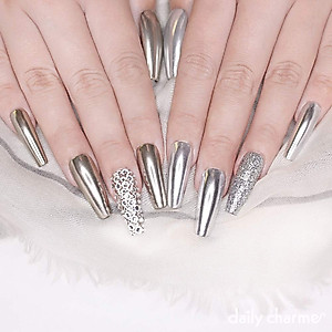 Daily Charme 3 Essential Gel Polish for Chrome Nails (Chrome Effect No-Wipe Gel, 5-in-1 Strengthening Gel, and Diamond Shine No-Wipe Gel Top Coat), High Gloss, Soak Off, Home DIY/Salon Manicure