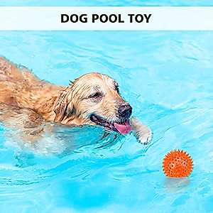 petizer 3-Pack 2.5 Inch Squeaky Dog Toy Balls, Floating Dog Pool Balls, Dog Spiky Balls, Interactive Fetch Toys for Puppy, Dog Chew Toys for Boredom, for Small Medium and Large Dogs