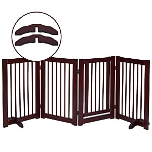 Giantex 2 PCS Support Feet for Configurable Wood Dog Gate, Stable Free Standing Dog Panel with Foot Pads, Safety Fence Feet