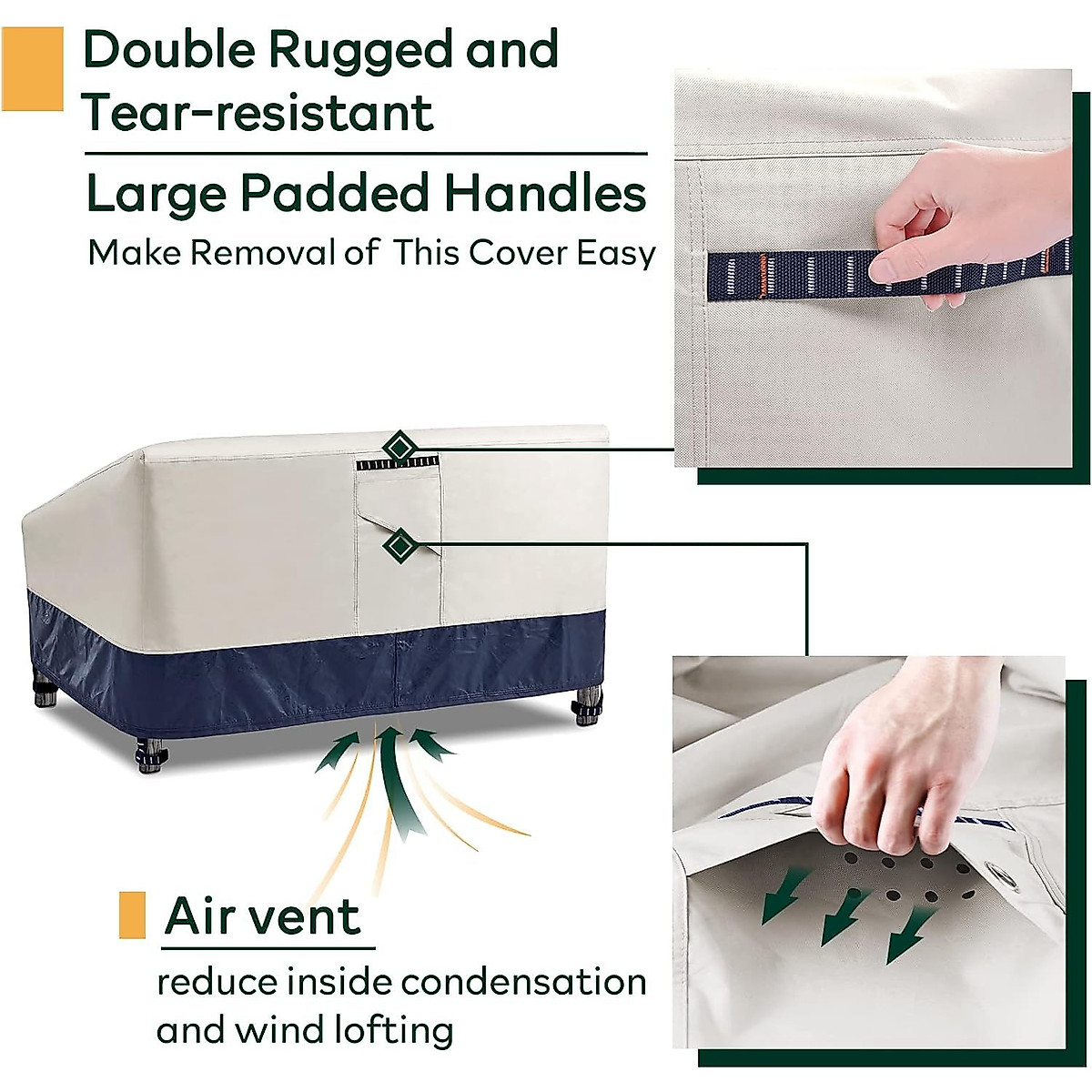 Time Forest Patio Loveseat Covers, 100% Waterproof Patio Furniture Covers, Lawn Outdoor Furniture Covers 600D Oxford Heavy Duty, Patio Couch Bench Covers for Outdoor Furniture, 90Wx42Dx32H Inch