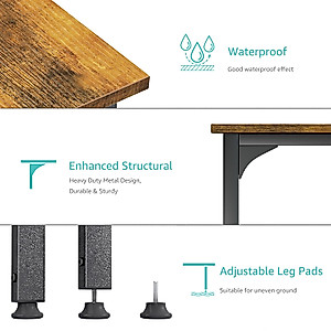 Lufeiya Computer Desk with Fabric File Drawers Cabinet, 47 Inch Home Office Desks with Filing Cabinet for Small Space, Study Writing Table PC Desks, Rustic Brown