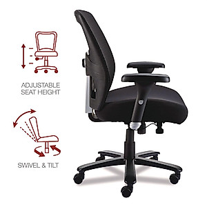 Alera ALERV44LS10C Alera Ravino Big & Tall Series High-Back Swivel/tilt Leather Chair, Black