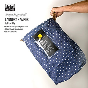 Collapsible laundry basket hamper. Round lunar canvas waterproof large storage bin baskets. Storage washing clothes and toys with handles and drawnstring 13.3"x 18.5"