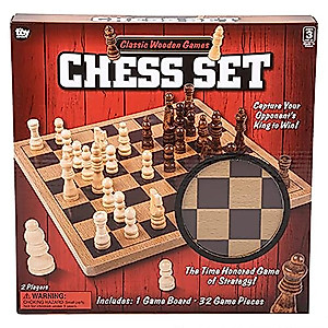 Classic Wooden Board Games, Great for Prizes, 10" (10" Wooden Chess)