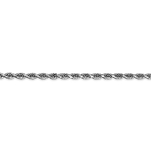 Solid 14k White Gold 3mm Diamond-Cut Quadruple Rope Bracelet - with Secure Lobster Lock Clasp 7"