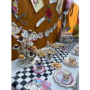 Talking Tables Truly Alice 13" Alice in Wonderland Mad Hatter Party Paper Napkins for a Tea Party or Birthday (20 Pack)