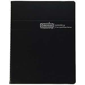 HOUSE OF DOOLITTLE Recycled Two-Year Professional Weekly Planner, 8 1/2 x 11, Black, 2018-2019 (272002)