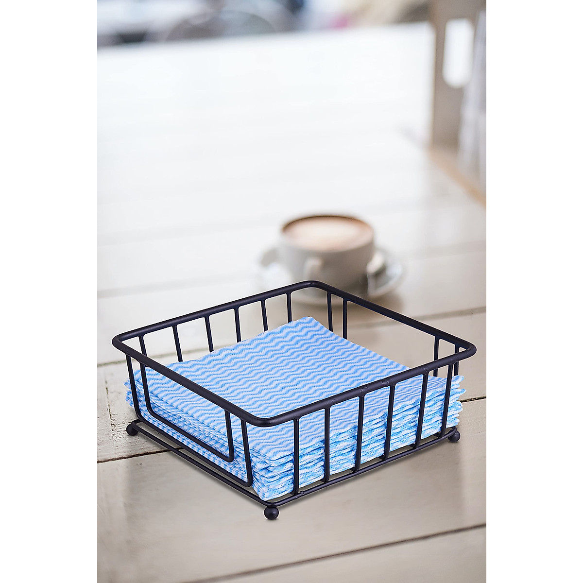 Metal Napkin Holder for Table | Flat Napkin Holder | Farmhouse Napkin Holder | Kitchen Napkin Holder | Rustic Napkin Holder | Decorative Tissue Dispenser | Paper Napkin Holder | Housewarming Gift