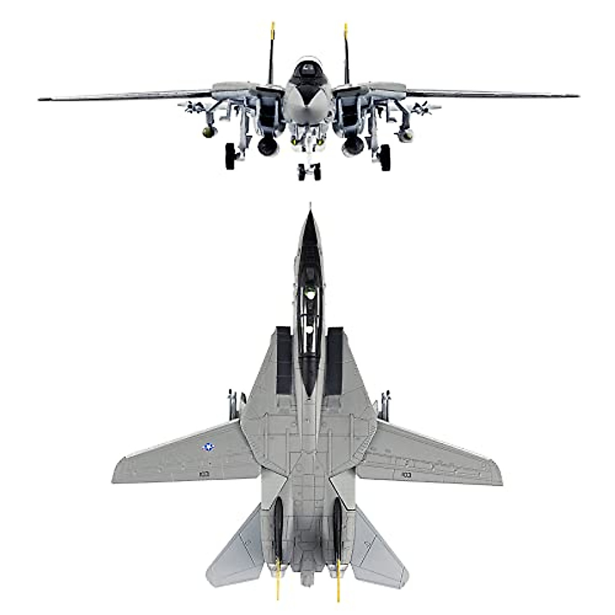 Busyflies Fighter Jet Model 1/100 F-14 Tomcat Skeleton Fighter Plane Model Diecast Military Airplane Model for Collection and Gift