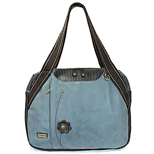 CHALA Handbag Bowling Zip Tote Garden Creature Collections (Indigo- Two-Turtle)