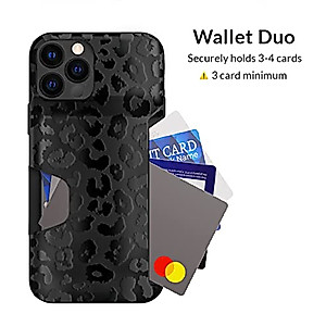 Velvet Caviar Compatible with iPhone 12 Pro Max Wallet Case for Women - Credit Card Holder Slot - Cute Slim & Protective Wallet Phone Cases [8ft. Drop Tested] - Black Leopard