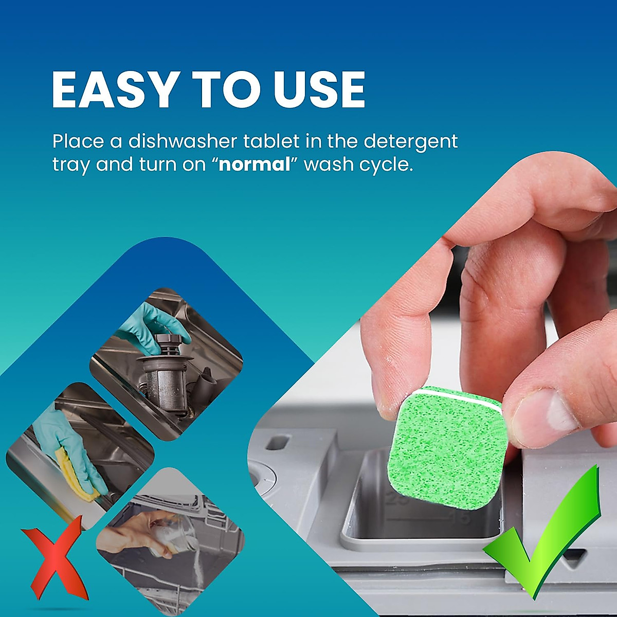 Maravello Dishwasher Cleaner and Deodorizer – 24 Tablets – Dish Washer Machine Deep Clean Descaler Pods for Heavy Duty Grease, Limescale, Hard Water, and Calcium – 12 Months Supply