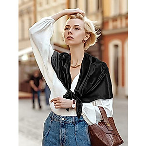 Codream Fashion Satin Square Head Scarf: 35 inch Lightweight Silk Like Neck Scarfs Vintage Hair Sleeping Wrap - Luxury Hair Bandana Designer Neckerchief for Ladies Women