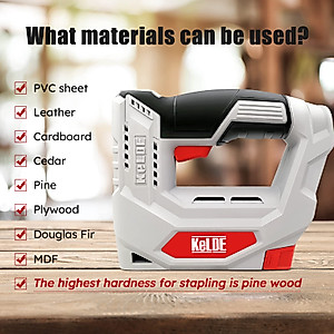 KeLDE 2 in 1 Cordless Staple Gun/Nail Gun Kit, 2000mAh Li-ion Rechargeable Stapler Battery Power Staple Gun for Upholstery, Wood, Furniture DIY with 900pc T50 Staples and 300pc 5/8" Nails