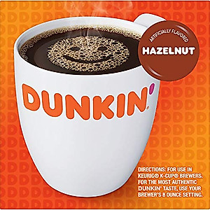 Dunkin' Hazelnut Flavored Coffee, 10 Keurig K-Cup Pods