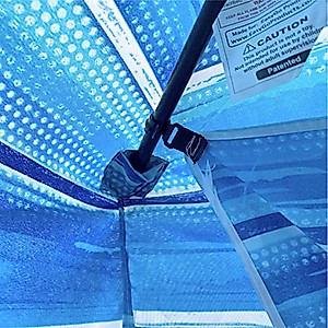 Beach Cabana Canopy Shelter – Cool Sun Shade Tent – 6’ X 6’ - UPF 50+ - Waterproof - Easy Setup – 2 Layer Wind Vent Umbrella – 6 Ft X 6 Ft – BONUS Sidewall – Beach, Lake, Park W/Family - 2 to 4 People