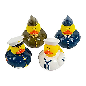 Fun Express Uniform Armed Forces Military Rubber Duckies (Set of 12 Ducks)