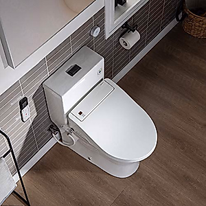 WOODBRIDGE Luxury, Elongated One Piece Toilet with Advanced Bidet Seat, T-0022, White