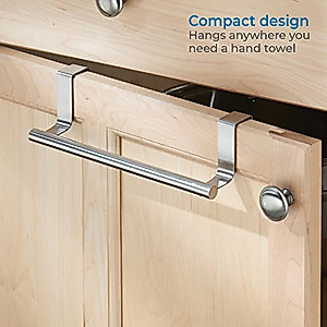iDesign Forma Metal Over the Cabinet Towel Rack for Bathroom and Kitchen, 9.25" x 2.5" x 2.5", Brushed Stainless Steel