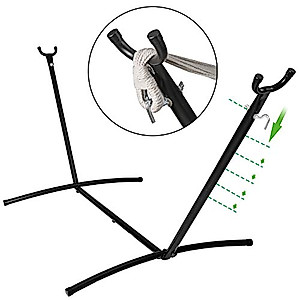 SUPER DEAL Portable 9FT Hammock Stand, Heavy Duty 2 Person 620 LBS Capacity Steel Hammock Frame with Portable Carrying Case, Adjustable 6 Optional Hook Positions, Weather Resistant