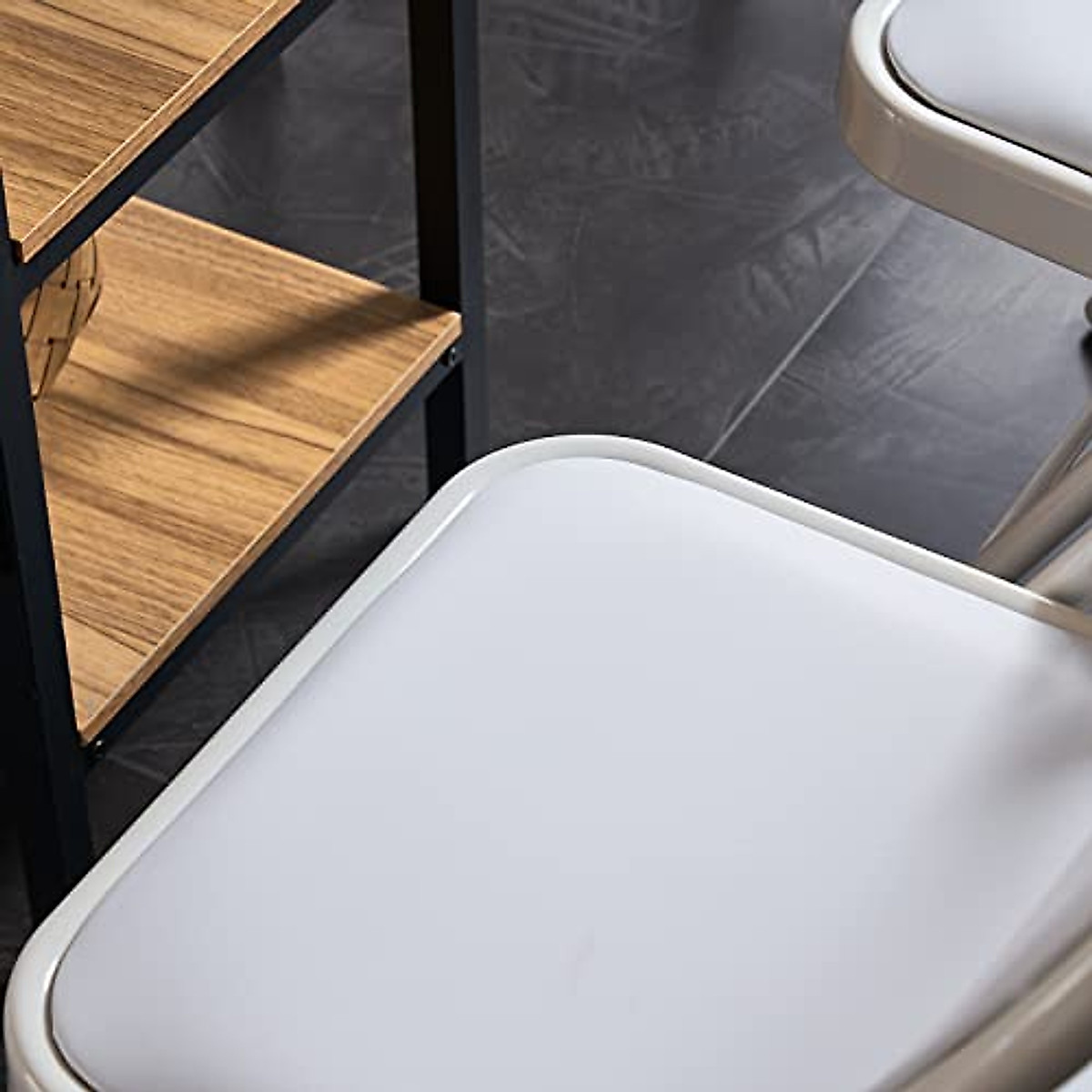 Karl home 6 Pack White Folding Chairs with Padded Seats for Outdoor & Indoor, Portable Stackable Commercial Seat with Steel Frame for Events Office Wedding Party, 330lbs Capacity