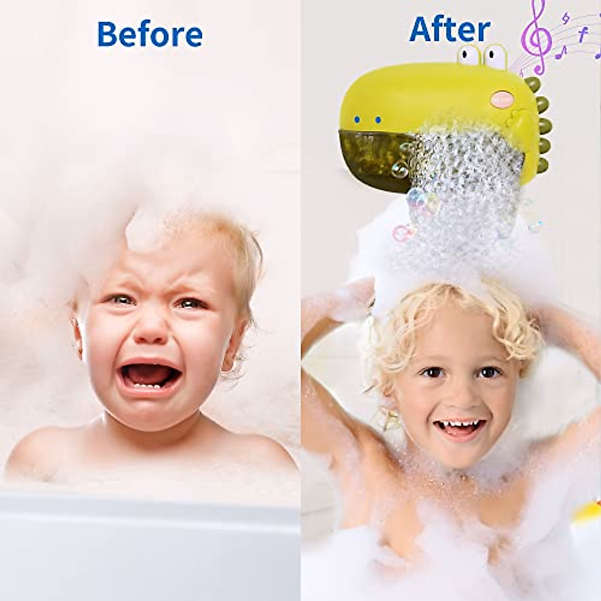 Grechi Dinosaur Bath Toys,Baby Bath Toys for The Baby Bathtub,Toddler Bath Toys Automatic Bubble Machine,Plays 12 Children’s Songs,Bath Toy Makes Great Gifts for Toddlers Age 2 3 Year Old Girl Boy