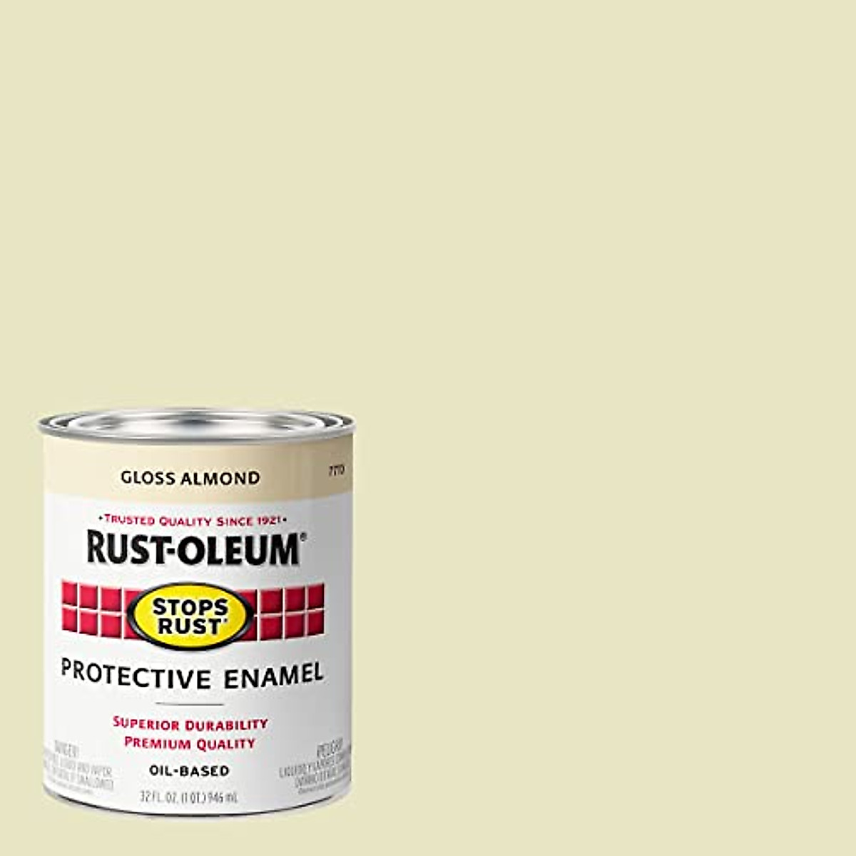 Rust-Oleum 7770502 Stops Rust Brush On Paint, Quart, Gloss Almond, 1 Quarts (Pack of 1)