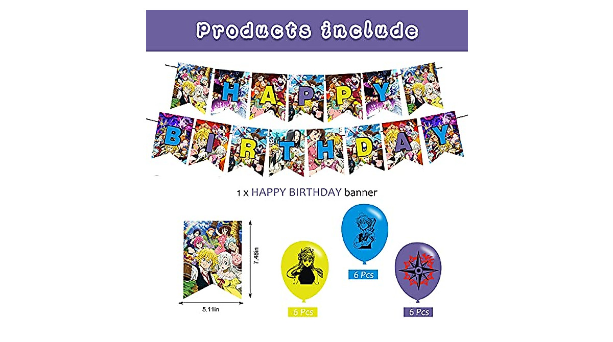 Seven Deadly Sins Birthday Party Decorations Set