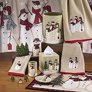 Avanti Linens - Wastebasket, Resin Bathroom Accessories, Christmas Decorations (Snowmen Gathering Collection)