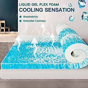 Airensky 2 Inch Twin Memory Foam Mattress Topper, Cooling Gel Ventilated Design for Pressure Relief, CertiPUR-US Certified