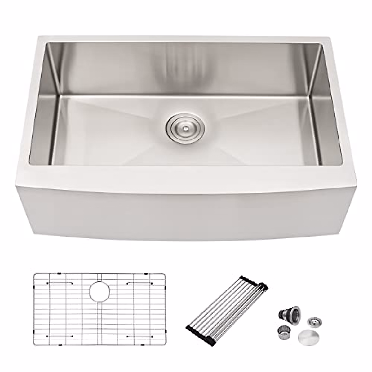 Dcolora 36 Inch Farmhosue Sinks Stainless Steel Single Bowl Farm Style Sink Farmer Country Apron Front Barn Sink, 36"x21"x10" DC-A7750