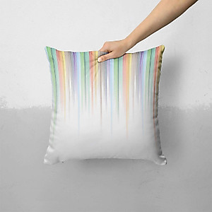 iiRov Faded Pastel Color-Stripes - Custom Decorative Home Decor Indoor or Outdoor Throw Pillow Cover Plus Cushion Set for Sofa, Bed or Couch (Pillow CASE Cover Plus Cushion)