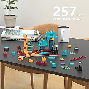 Fun Warped Forest Building Toy, Gaming Adventure Playset, Great Gift for Kids and Players Aged 6+, Famous Game Model, Children's Day Gift(257 Pieces)