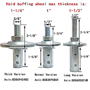EMILYPRO Shaft Arbor Extension 1/2" and 5/8"/ Motor Arbor Threaded Shaft Adapter Longer Version for Buffing Grinding Wheels / For Bench Grinder - Right 1 Pack