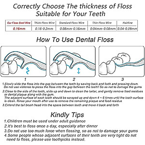 Toothpicks Pocket Set, Dental Floss Picks Kit Reusable, Stainless Steel Teeth Cleaning Tools, Tooth Picker Oral Hygiene Travel (2 Set)