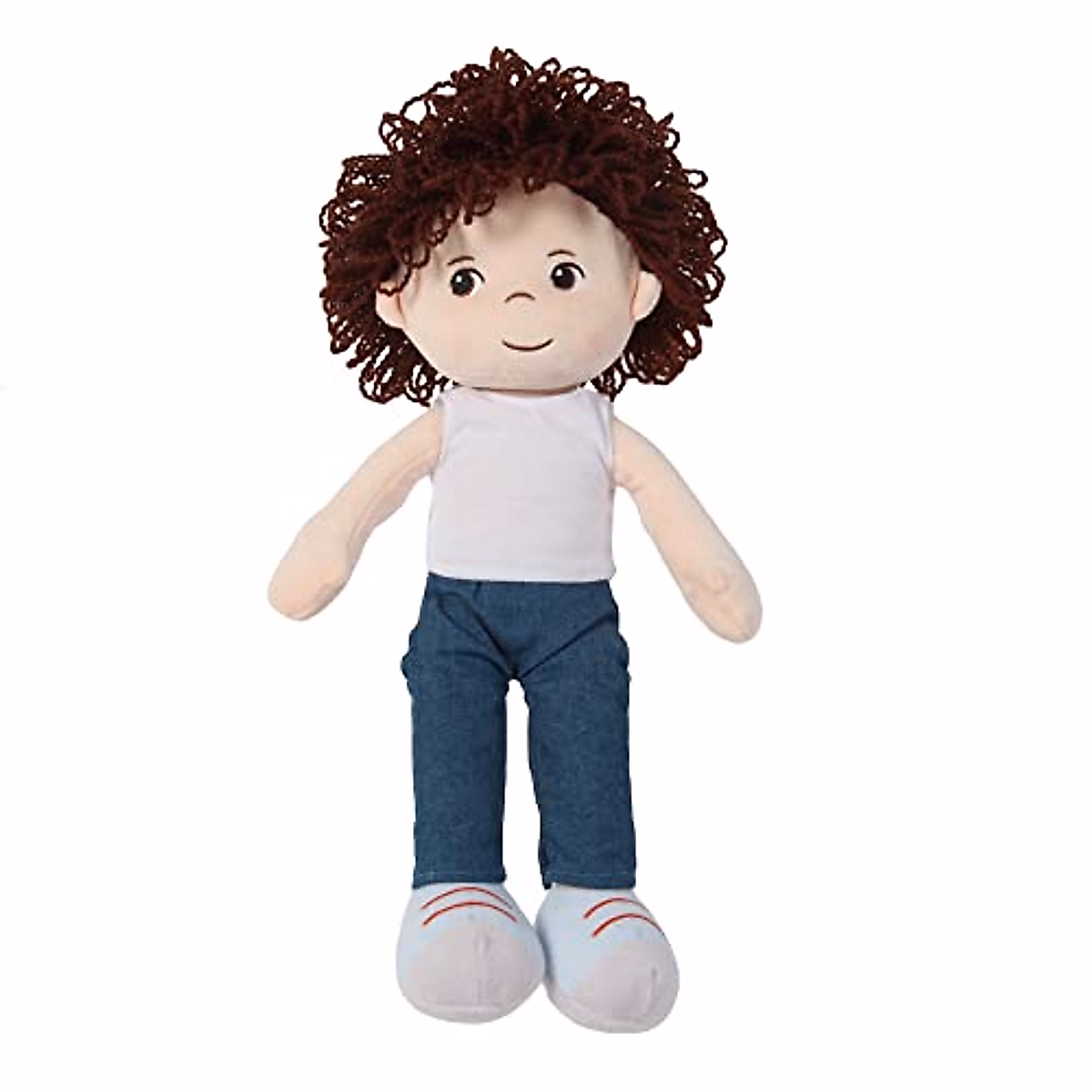 Linzy Toys, 14'' Ethnic Soft Plush Rag Doll, Embroidered FACE, Educational Doll, Muñecos de trapo para niño oh niña (81000)