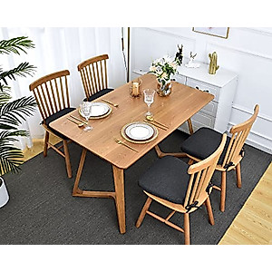 COSNUOSA Kitchen Chair Cushions Dining Chair Cushions with Ties Non Slip Kitchen Dining Chair Pads Seat Cushion Set 17 x 16 Inches Dark Grey 2 Pcs