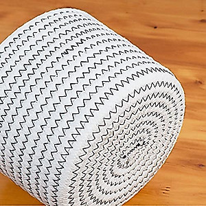 RNCOZE Small House Shaped Storage Basket, Handmade Cotton Rope Organizer Basket with Lid, Creative Snack Container Decorative Storage Bin for Living Room Bedroom Home Storage(Yellow)