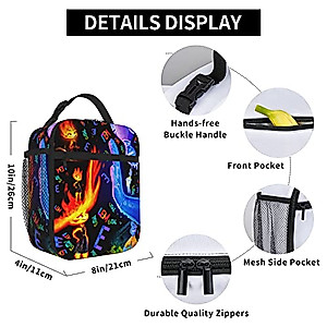 Èĺèm̥èňťáĺ Cartoon Lunch Box Insulated Lunch Bag - Durable Small Lunch Bag Reusable Adults Tote Bag Lunch Box for Adult Men Women