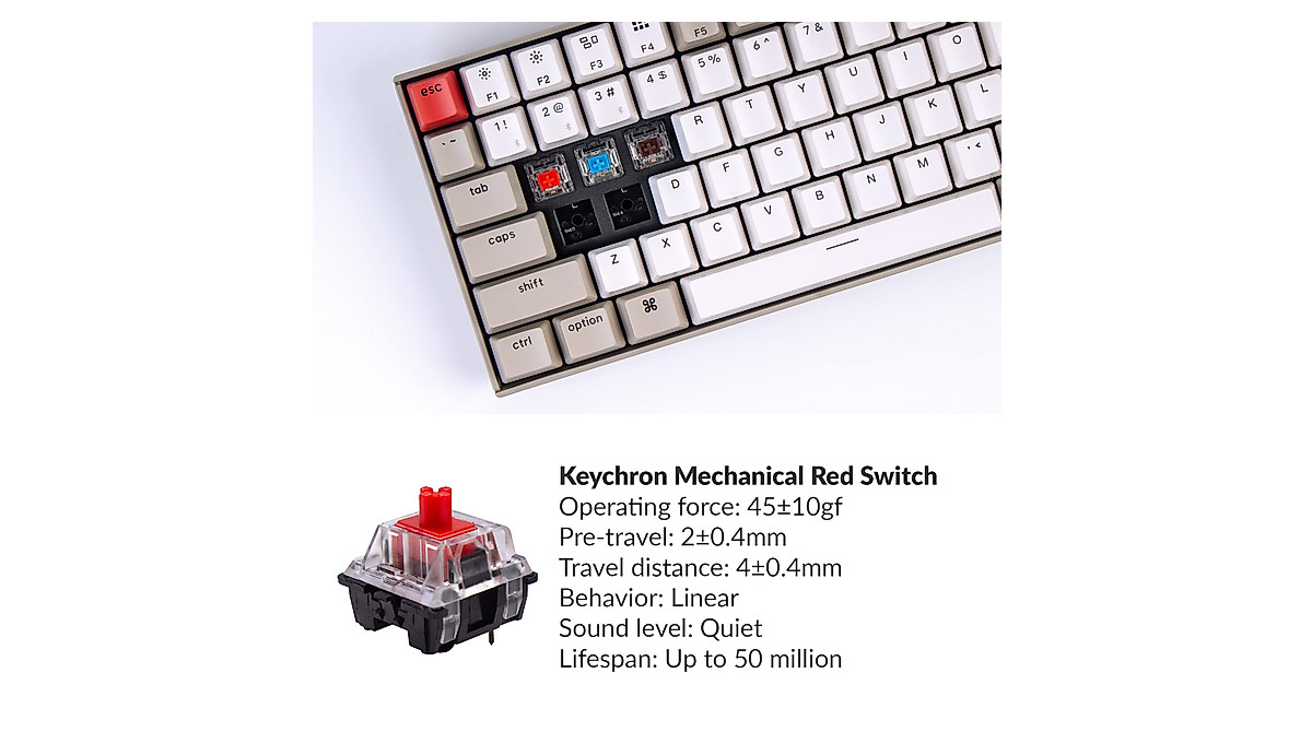 Keychron K2 Mechanical Keyboard – Wireless Bluetooth & Hot-Swappable