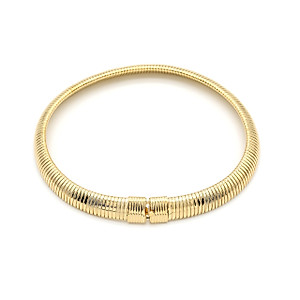 Marshal Metal Fashion Necklace 18K Gold Plated Brass Omega Choker Necklace (NK154G(15mm))