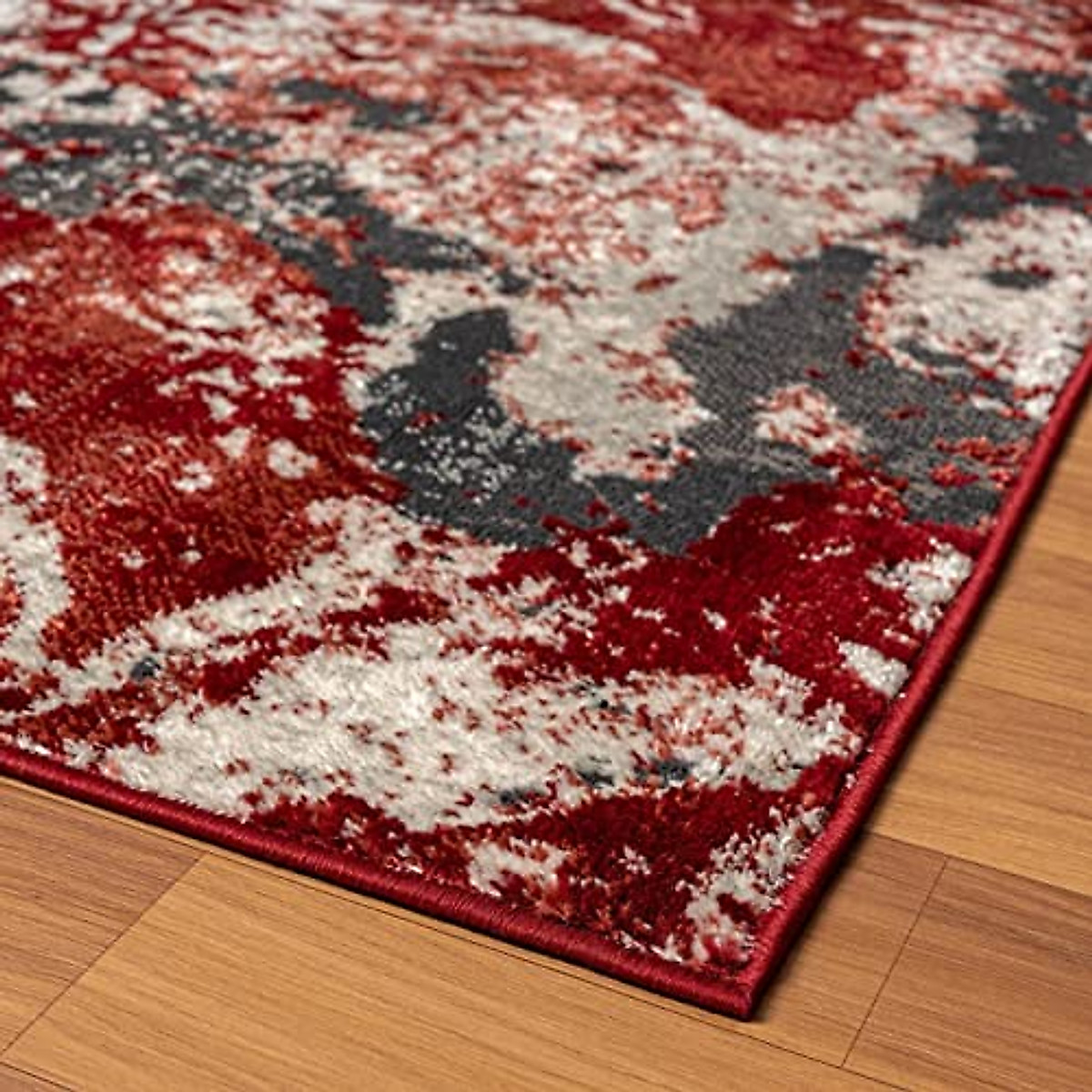 LUXE WEAVERS Abstract Marble Swirl Red 8x10 Area Rug